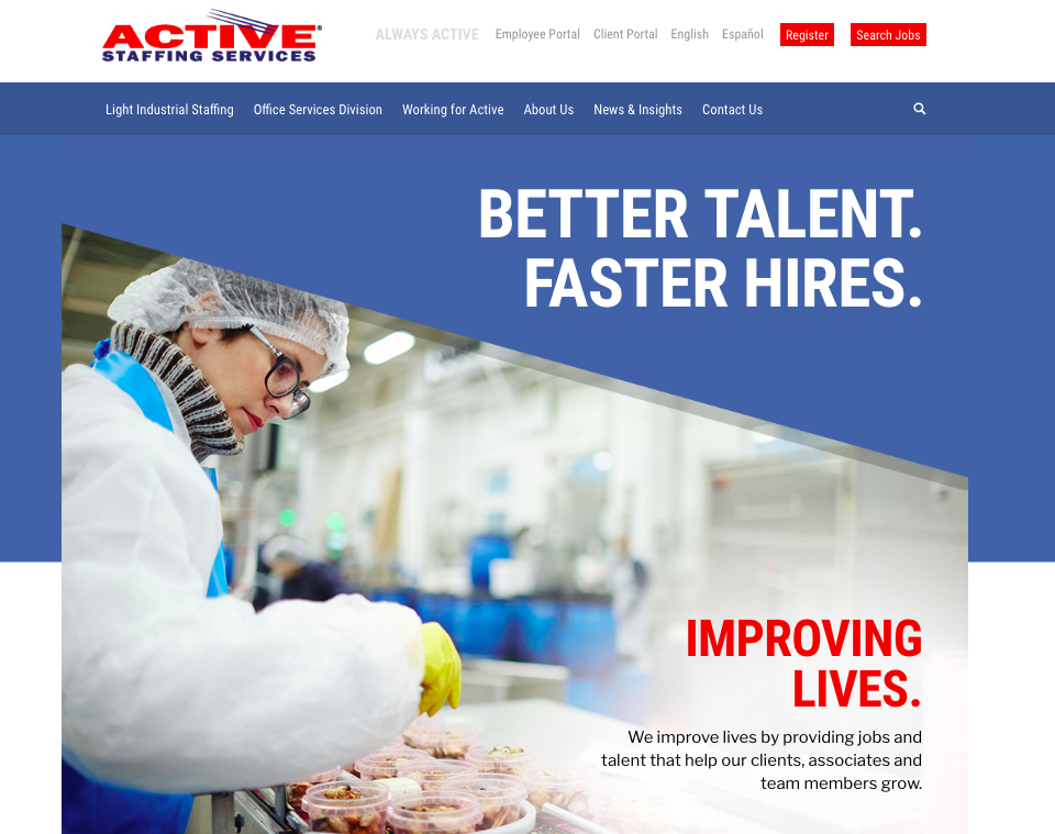 New Website Features Active's Updated Brand I.D. - Active Staffing